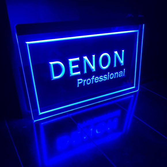 Other | Denon Led Neon Blue Light Sign 8x12 | Poshmark